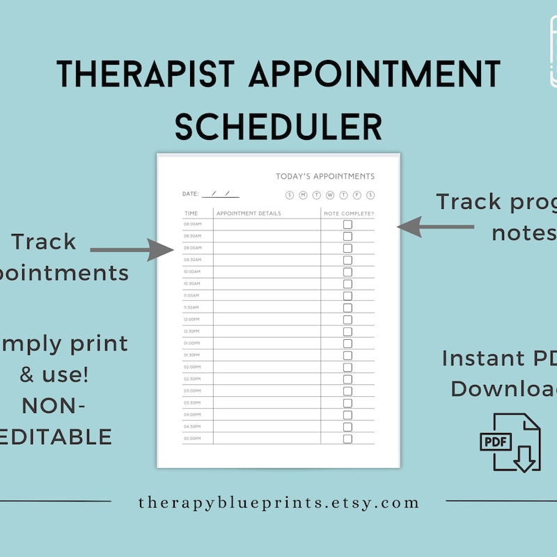 Therapist Schedule Planner - Etsy