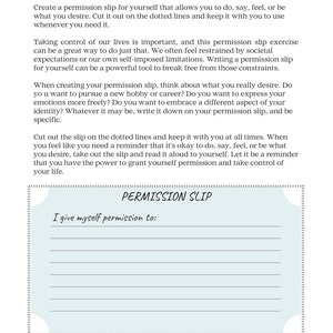 Therapy Permission Slip Activity: Mental Health Printable (PDF) - Etsy