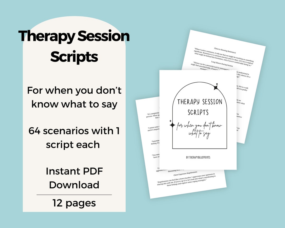 Therapy Session Scripts: Dialogue Prompts for Therapists (PDF) - Etsy