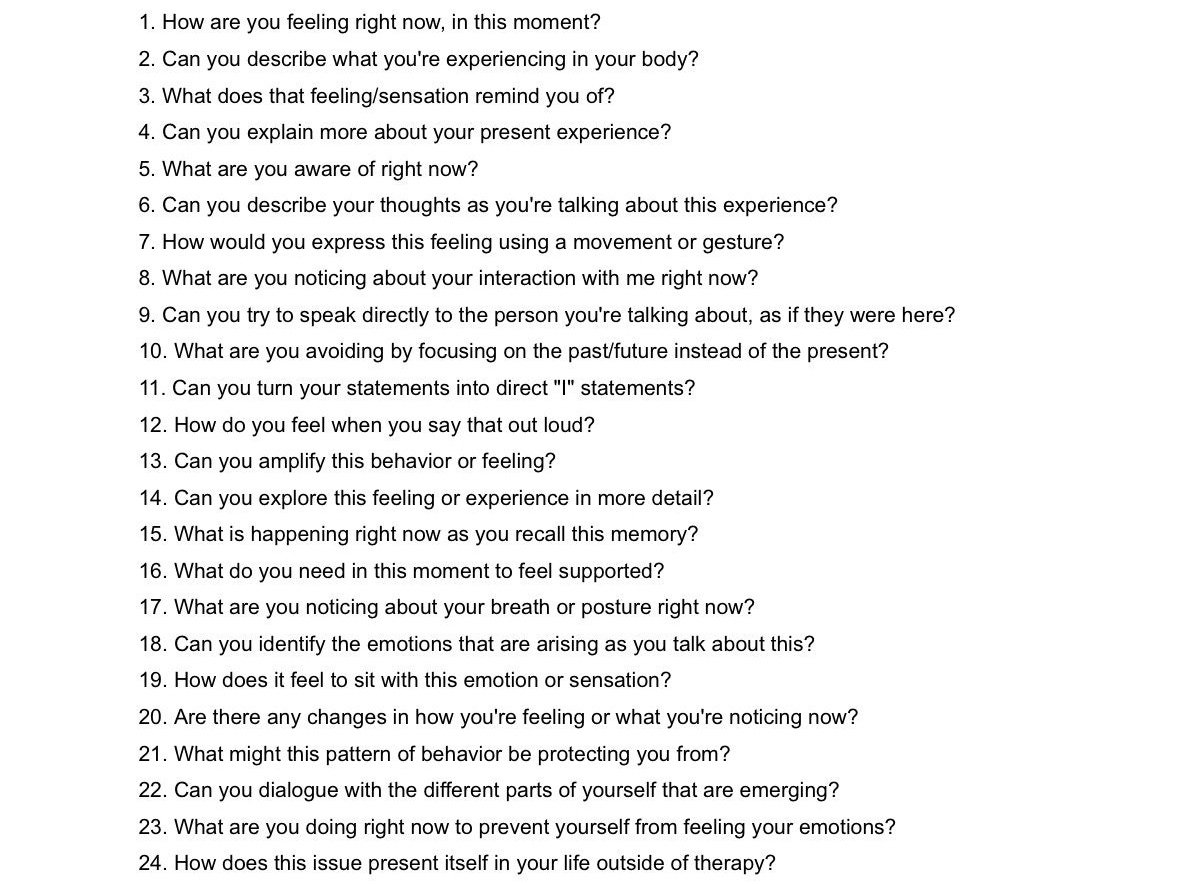 100 Gestalt Therapy Questions - Mindfulness, Awareness, Psychotherapy ...