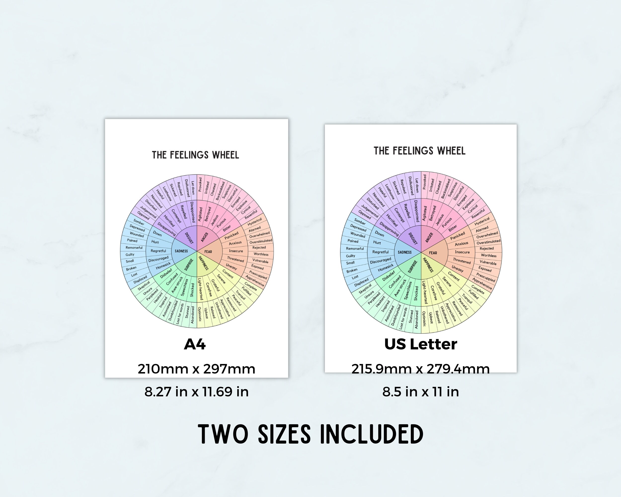 The Feelings Wheel Emotion Identification Chart Office Decor for ...