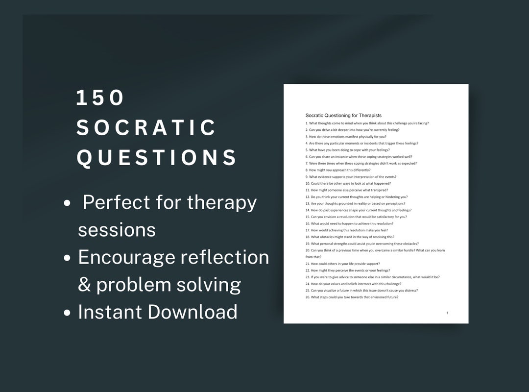 Socratic Questions for Therapists - Critical Thinking, Client Insight ...