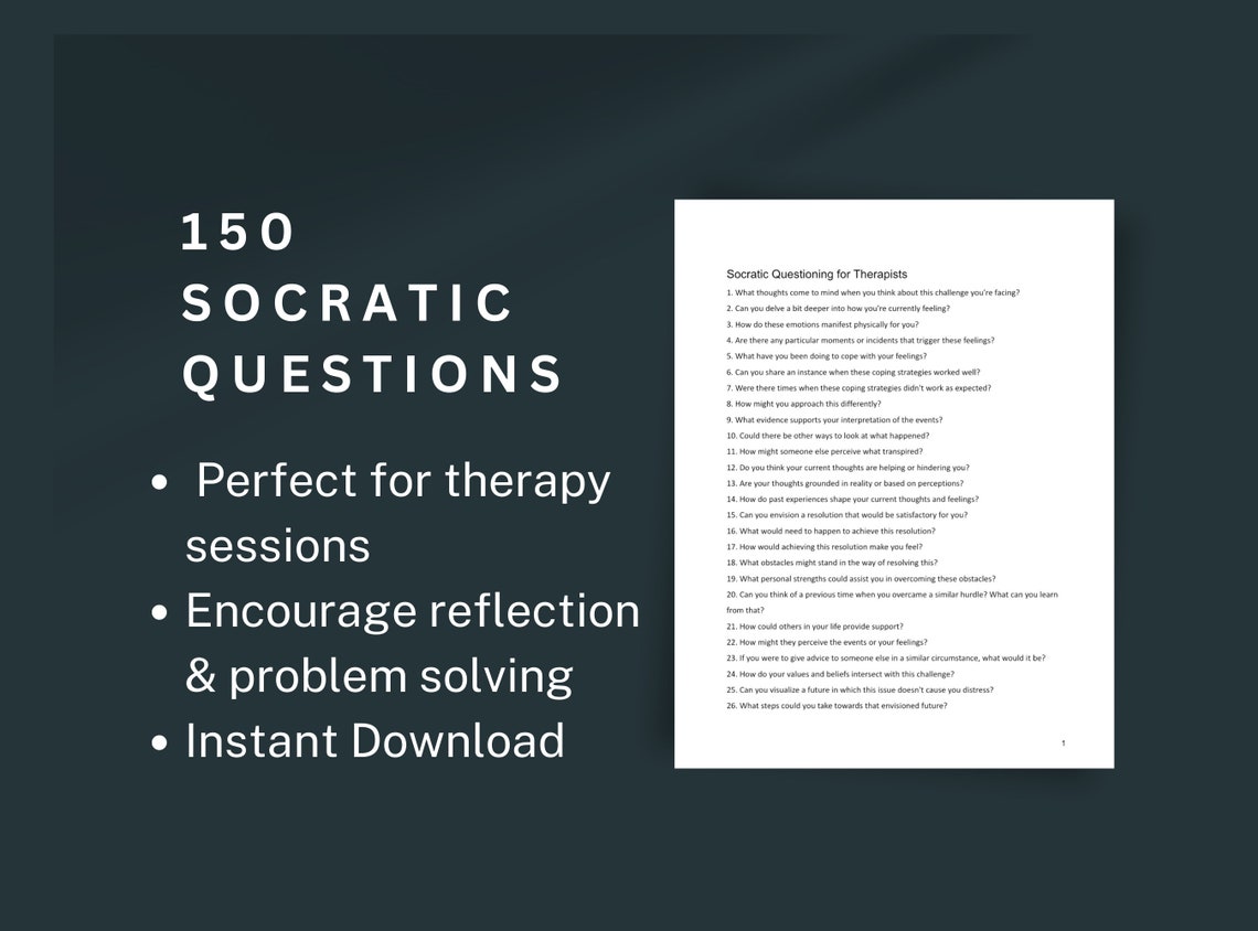 Socratic Questions for Therapists - Critical Thinking, Client Insight ...