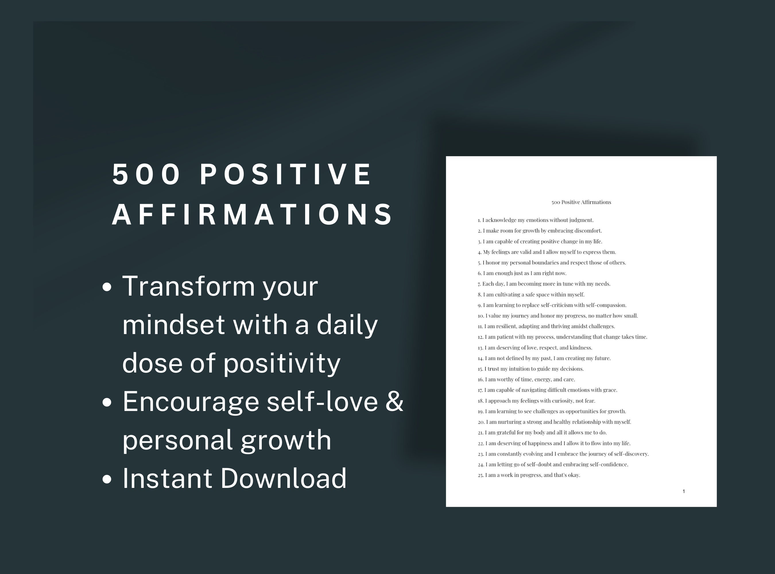Positive Affirmations Bundle - Self-love, Confidence, Wellness ...