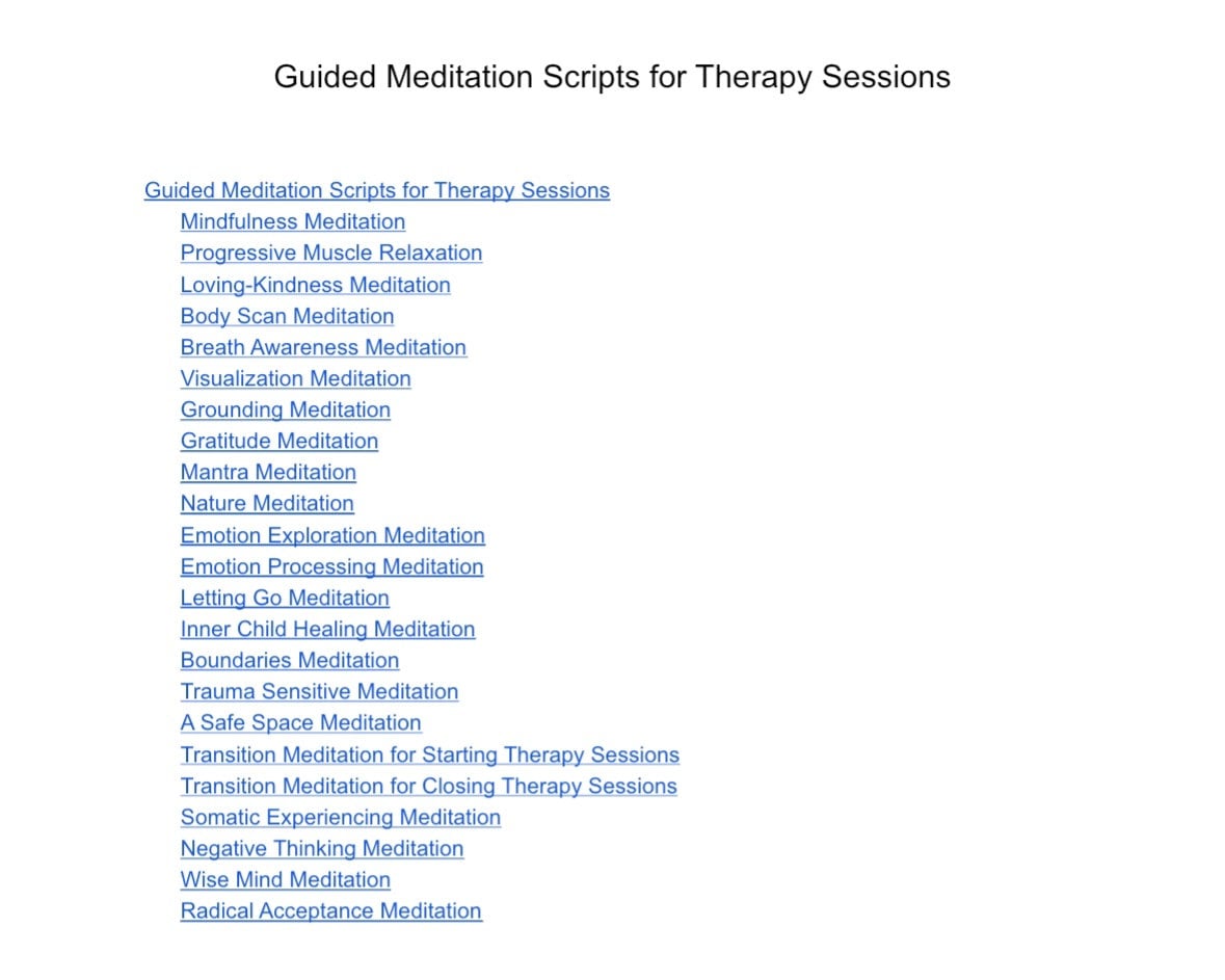 Guided Meditation Scripts for Therapists - Relaxation Mindfulness - Etsy
