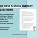100 First Session Therapy Questions - Digital Guide for Therapists ...