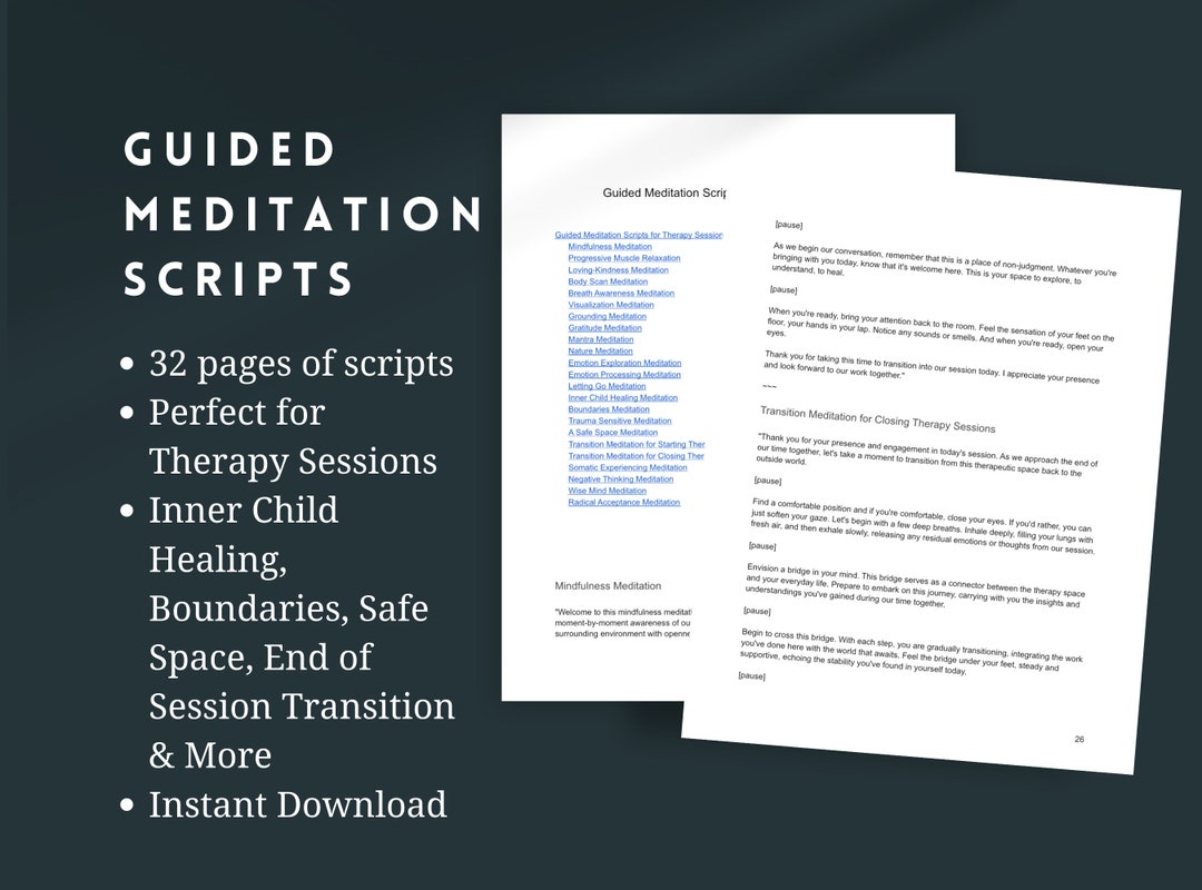 Guided Meditation Scripts for Therapists - Etsy