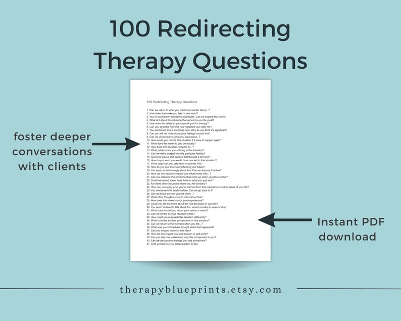 Redirecting Therapy Questions - Conversation Starters for Therapists ...