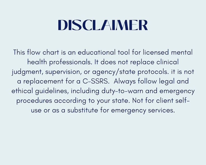 Risk Assessment Flow Chart for Therapists, Crisis Intervention Decision ...