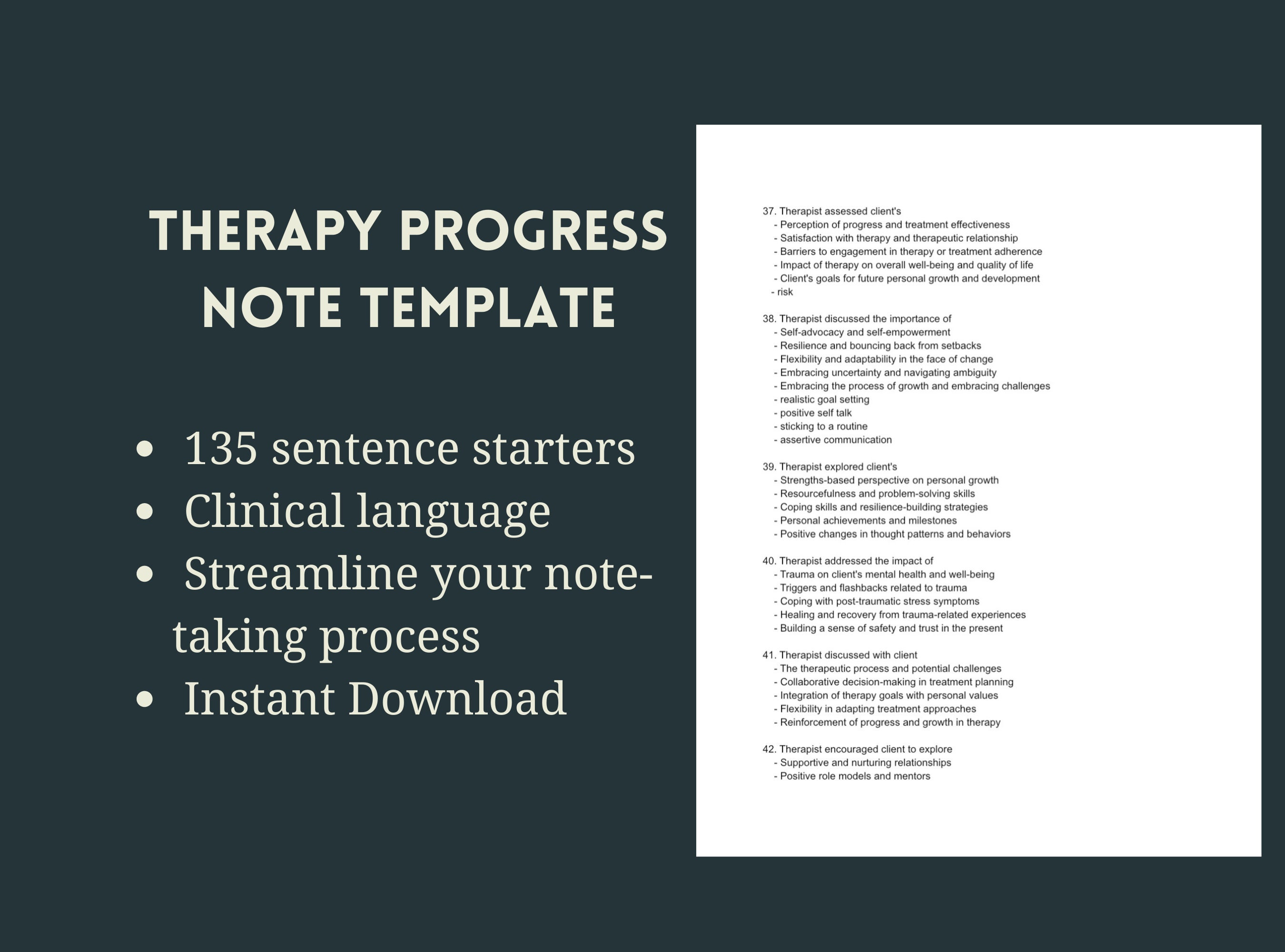 Counseling Progress Notes Format Template