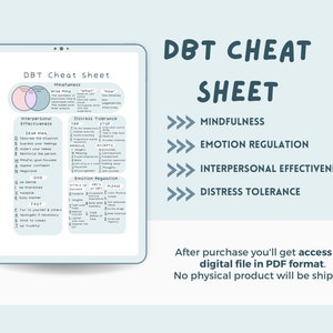 DBT Skills Cheat Sheet - Printable PDF for Therapists & Counselors ...