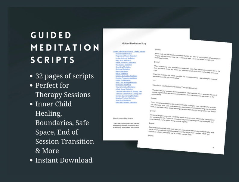 Guided Meditation Scripts for Therapists - Relaxation Mindfulness - Etsy