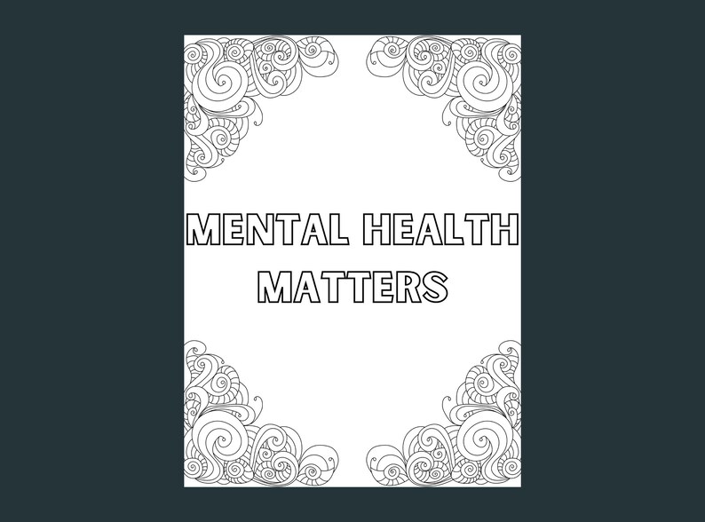 Mental Health Coloring Pages - Self Care, Mindfulness, Therapy, Stress ...