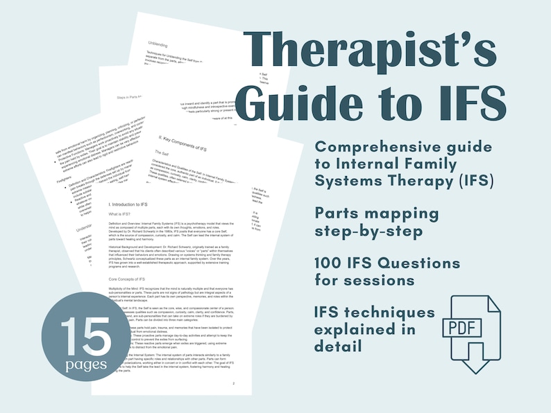 Internal Family Systems IFS Therapy Guide - Parts Mapping Cheat Sheet ...