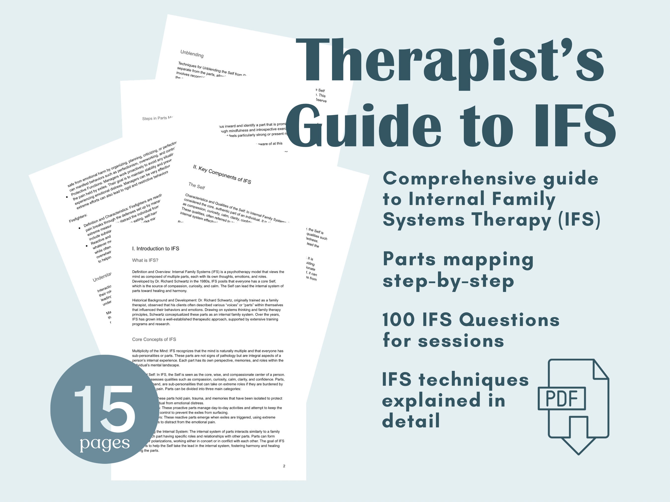 Internal Family Systems IFS Therapy Guide - Parts Mapping Cheat Sheet ...