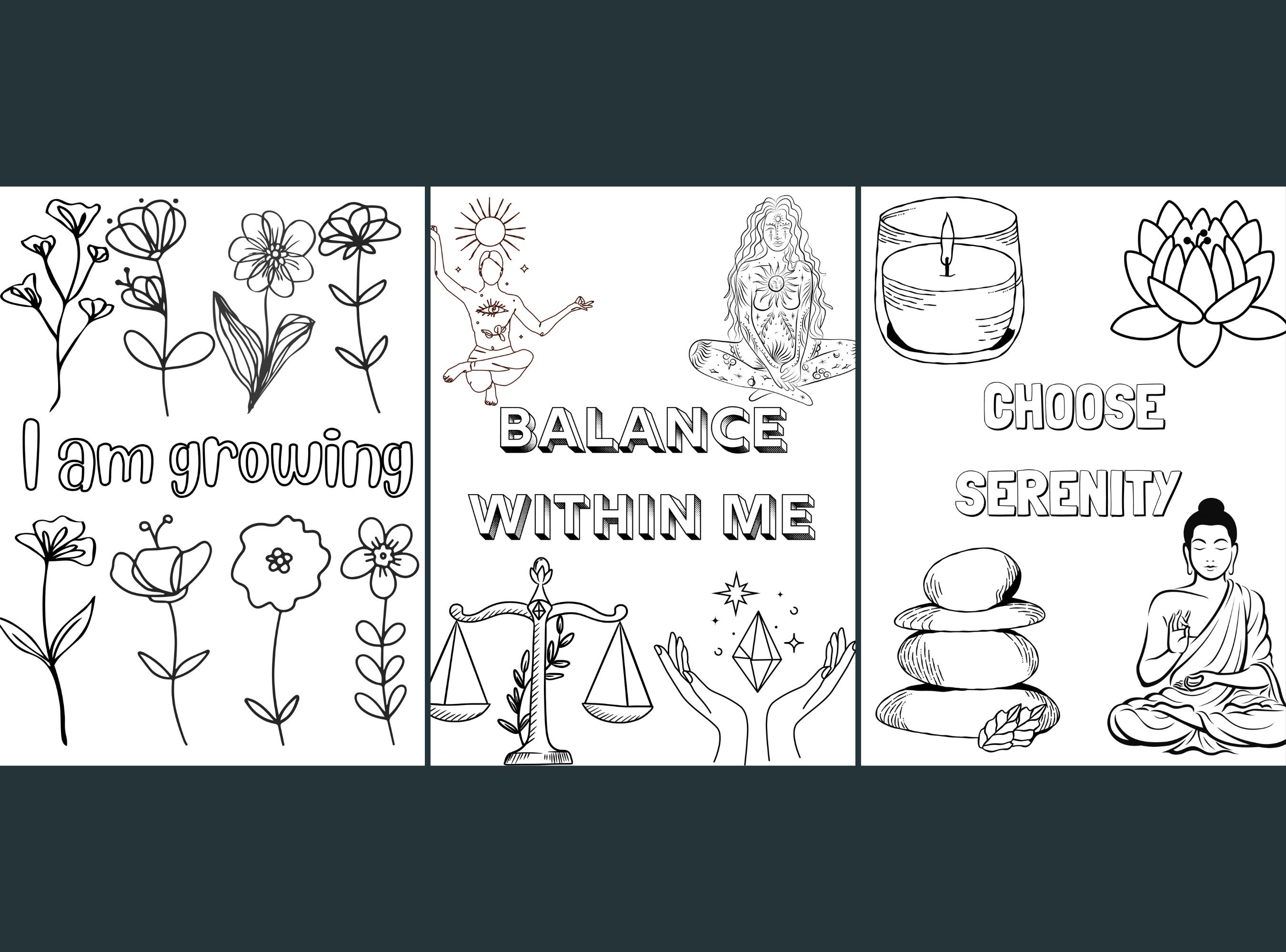 Mental Health Coloring Pages - Self Care, Mindfulness, Therapy, Stress ...