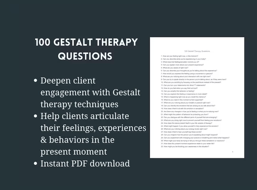 100 Gestalt Therapy Questions - Mindfulness, Awareness, Psychotherapy ...