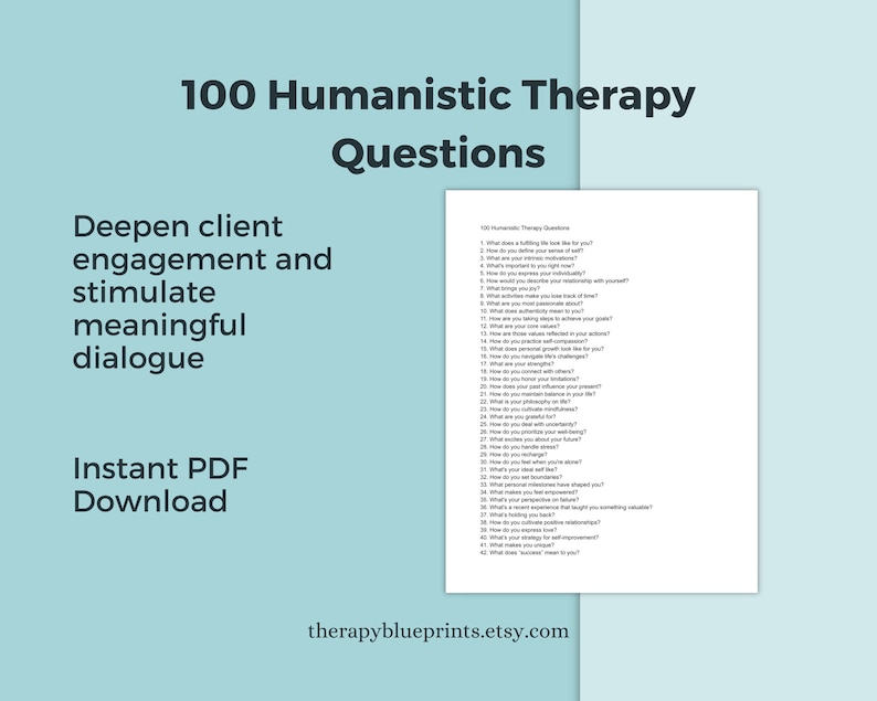 Humanistic Therapy Questions for Therapy Sessions - List of 100 ...