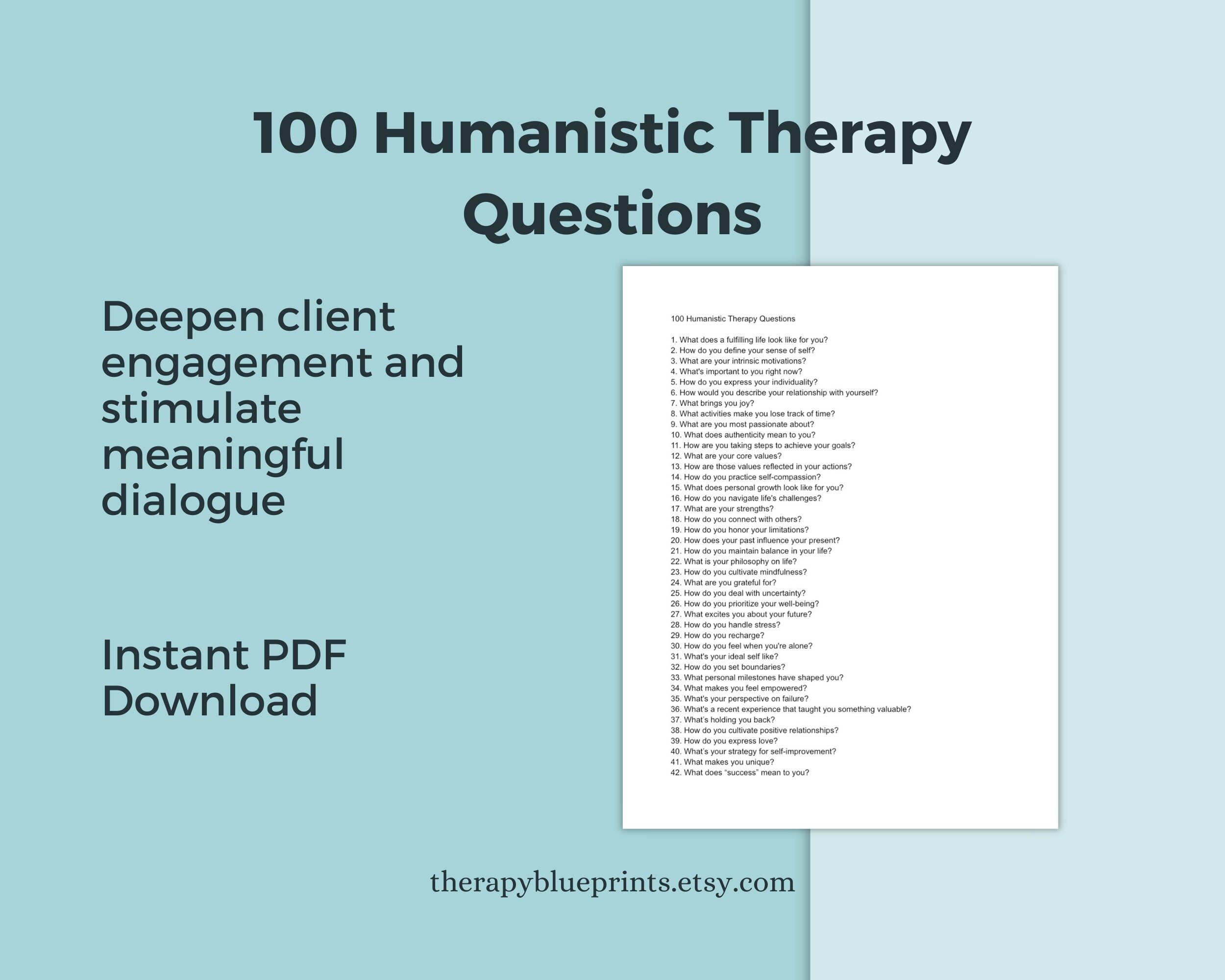 Humanistic Therapy Questions for Therapy Sessions - List of 100 ...