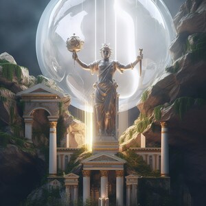 Canvas Framed, Marble Temple in Valhalla, Paradise, Another World ...