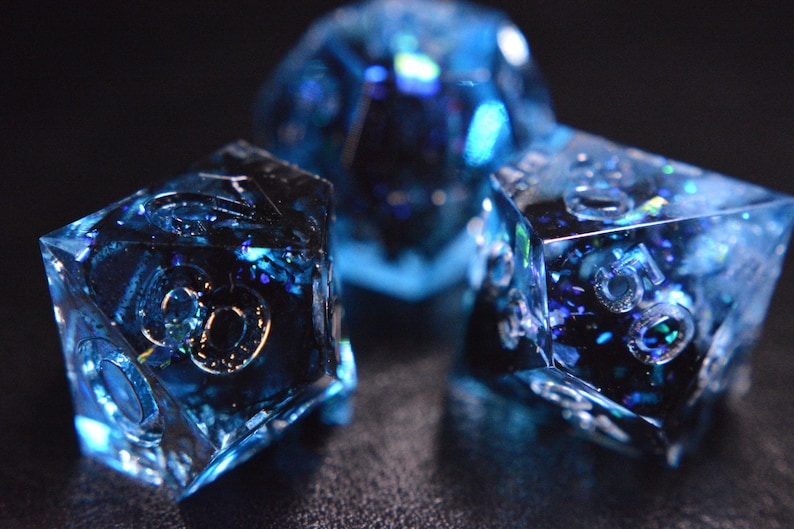 Black Ice - Handmade Sharp-edge TTRPG Dice - Etsy