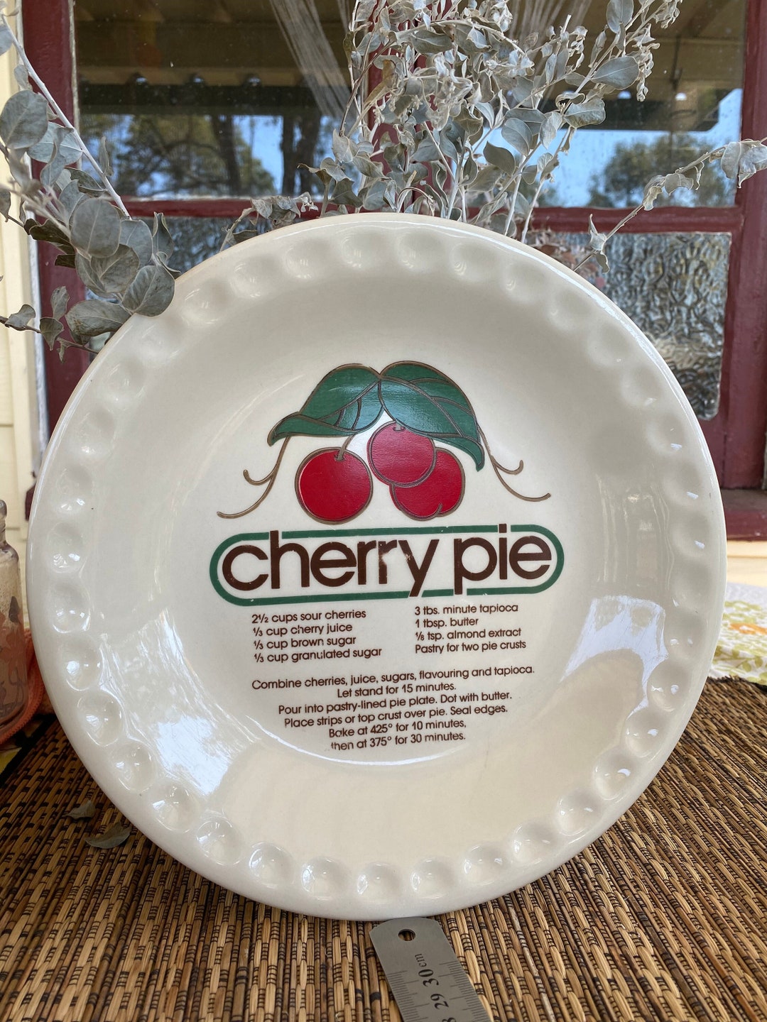 Vintage Cherry Pie Recipe Plate Mount Clemens Pottery - Etsy