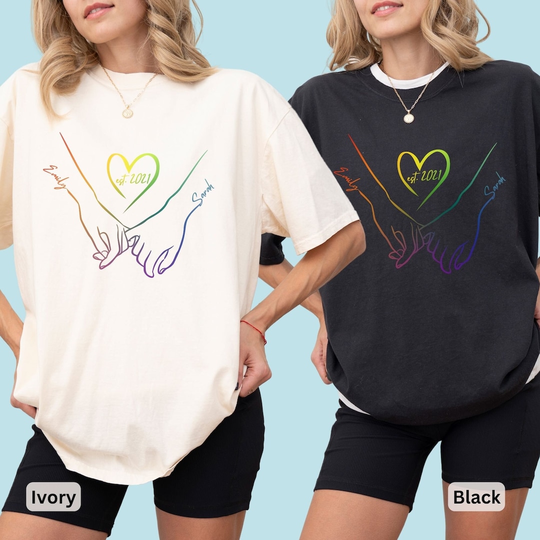 Matching Lesbian Couple Shirts Personalized Lesbian Anniversary Tshirt
