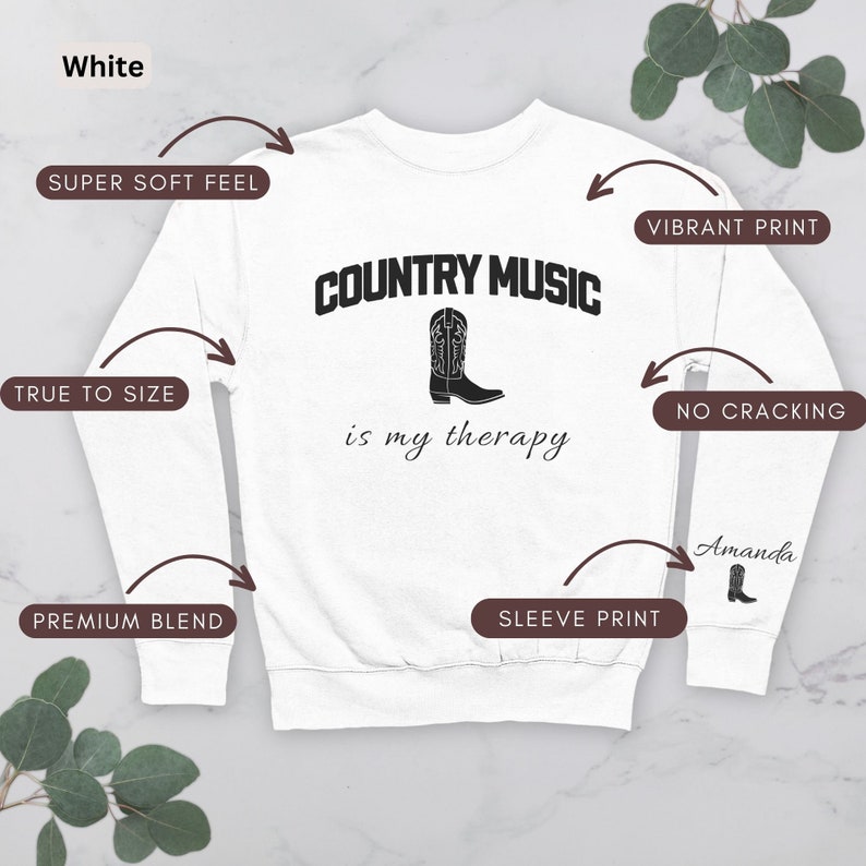 Custom Country Music Sweatshirt, Personalized Country Concert Crewneck ...