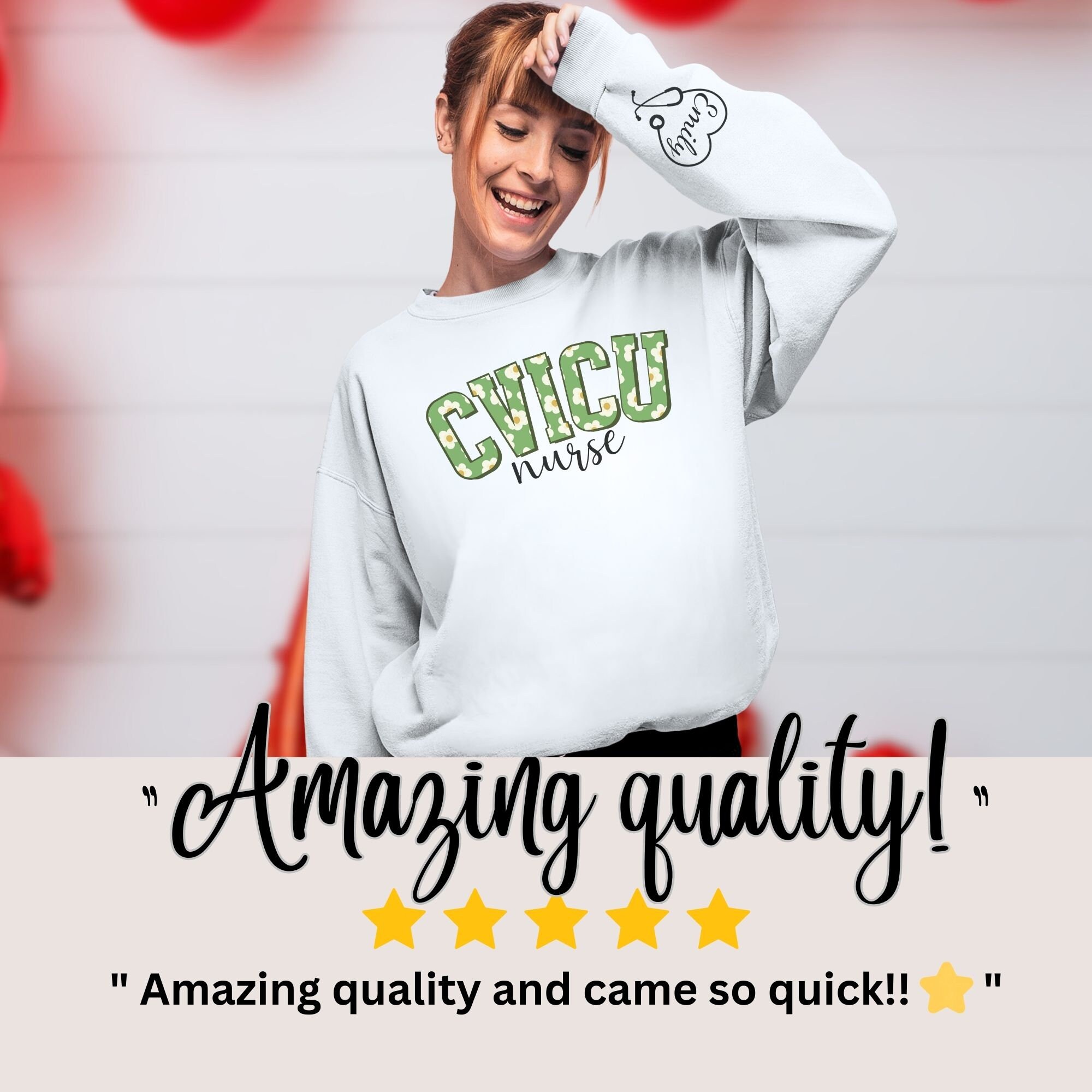 Custom CVICU Nurse Sweatshirt, Personalized Cardiovascular ICU Nurse ...