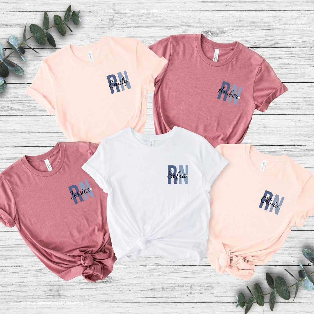 Personalized RN Matching Shirts, Registered Nurse Team Tees, Custom ...