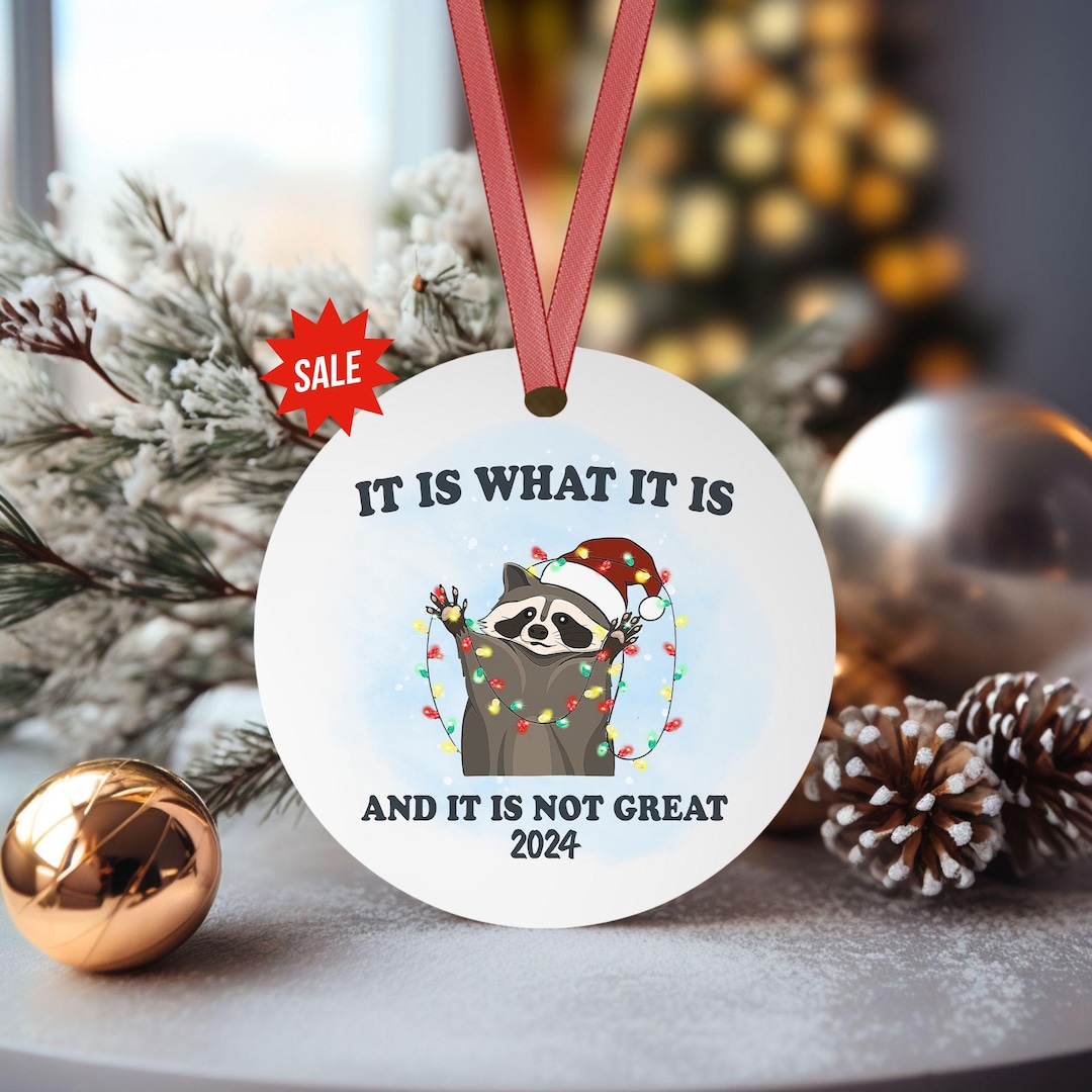 Funny Raccoon Christmas Ornament, Meme Ornament 2024, Feral Ornament ...