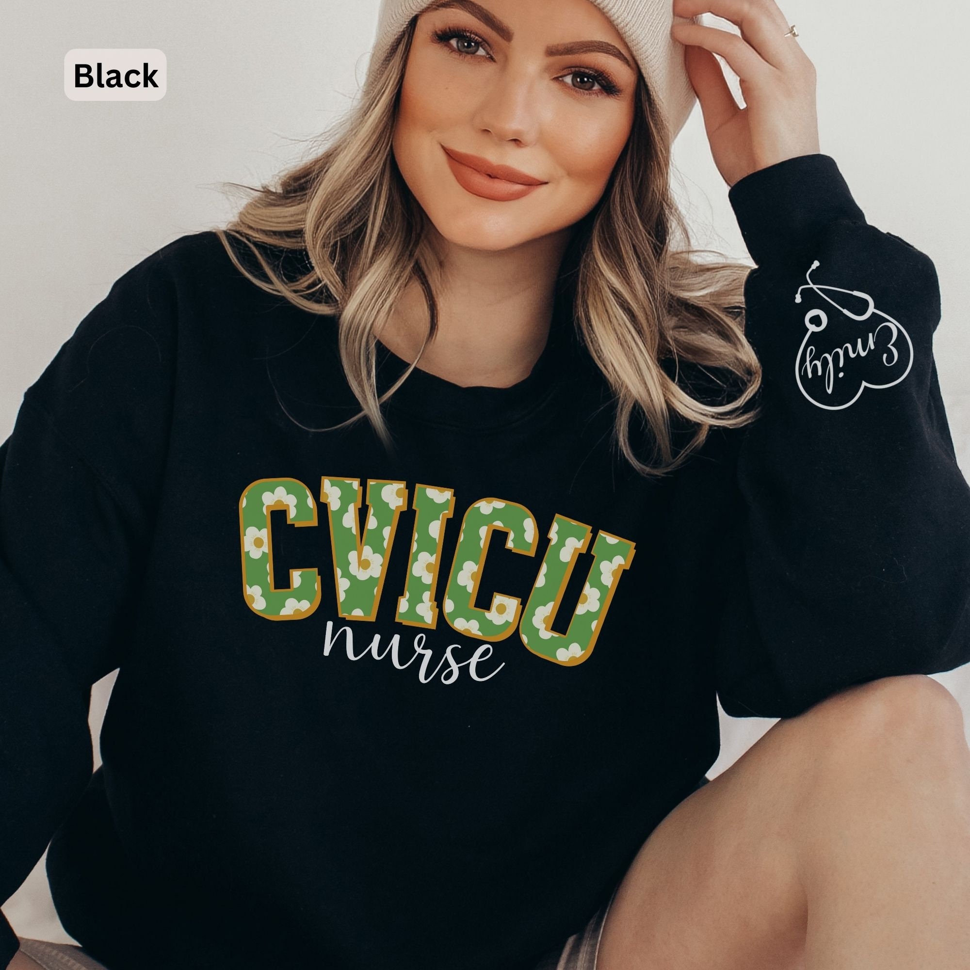 Custom CVICU Nurse Sweatshirt, Personalized Cardiovascular ICU Nurse ...