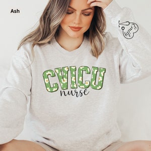 Custom CVICU Nurse Sweatshirt, Personalized Cardiovascular ICU Nurse ...