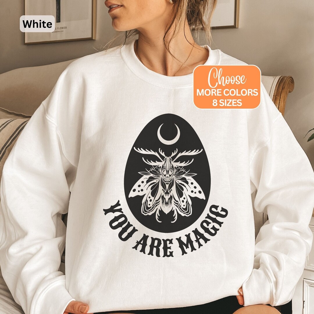 Cottage Core Sweatshirt Moth Deaths Head, Gothic Cottagecore Lover ...