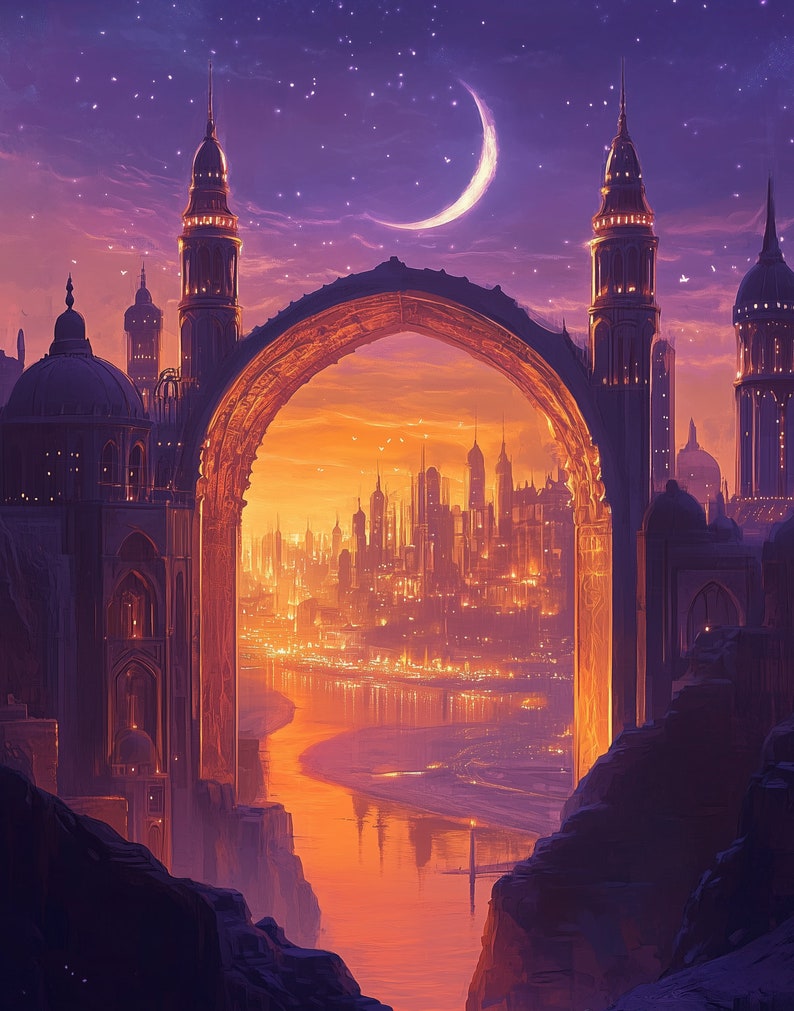 Lunathion Printable Art - Crescent City Print, Instant Digital Download ...