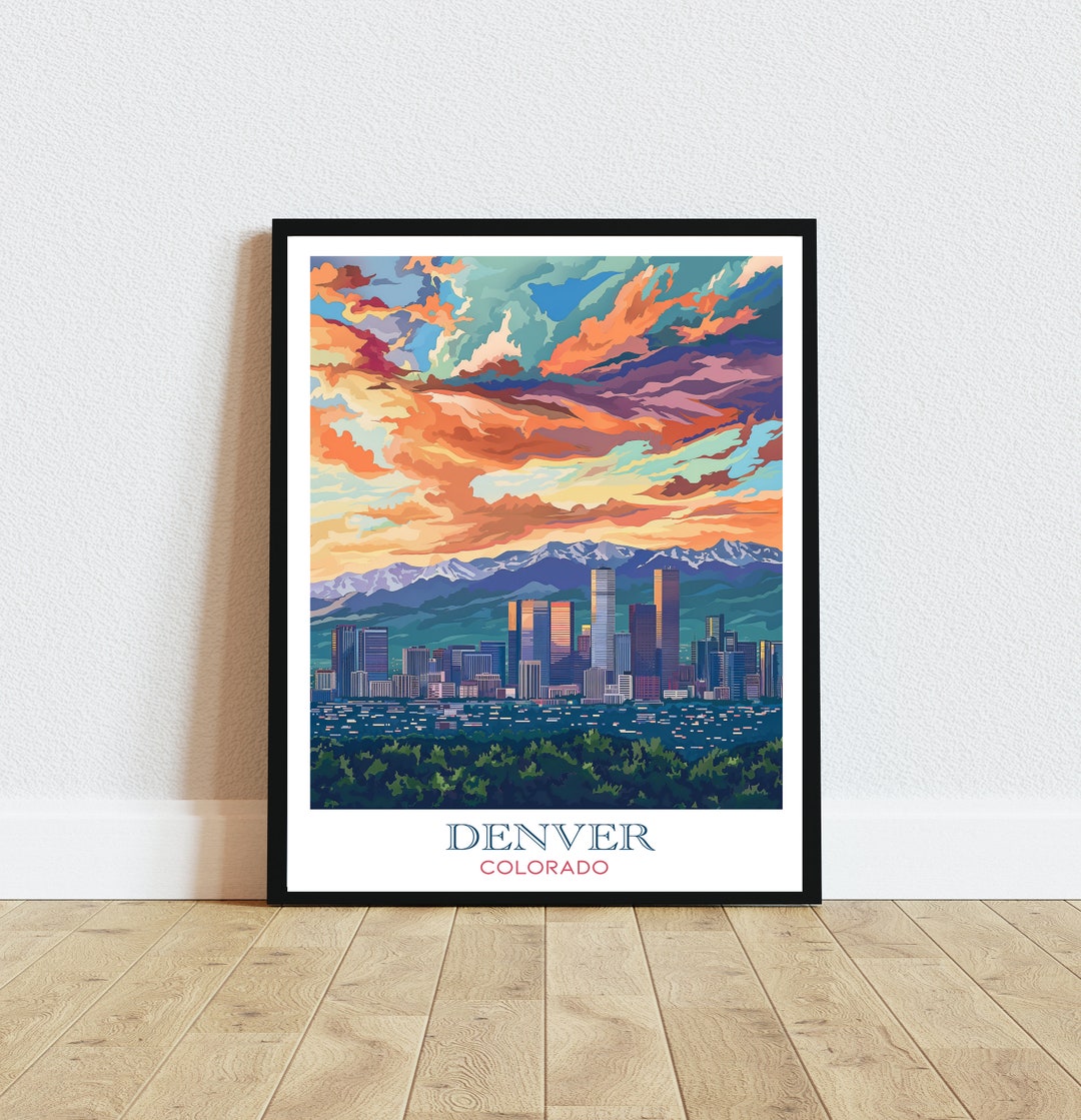 Denver Skyline Art Print - Instant Digital Download, Chic Urban Home ...