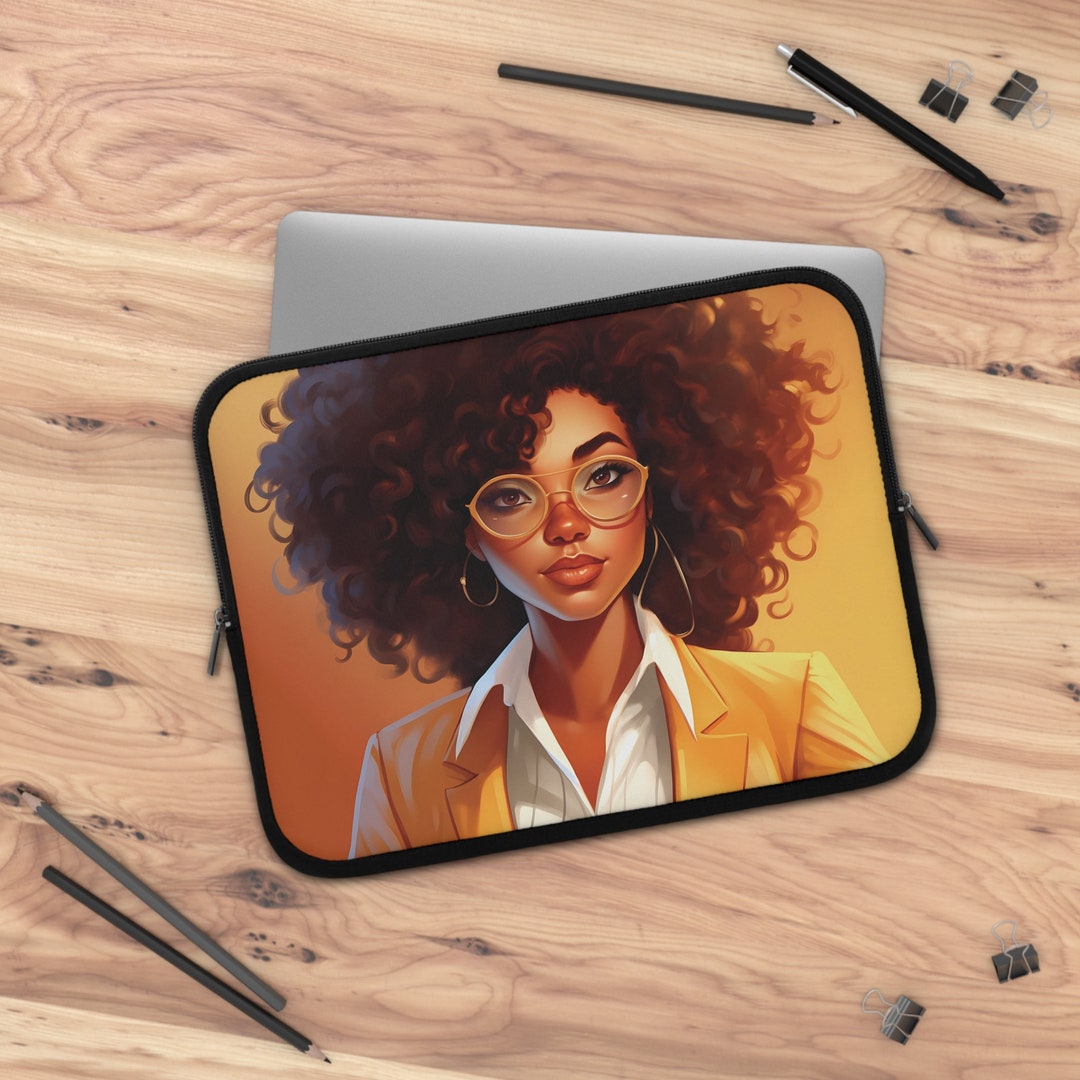 Black Boss Lady Series Yellow Laptop Sleeve Multiple Sizes Business ...