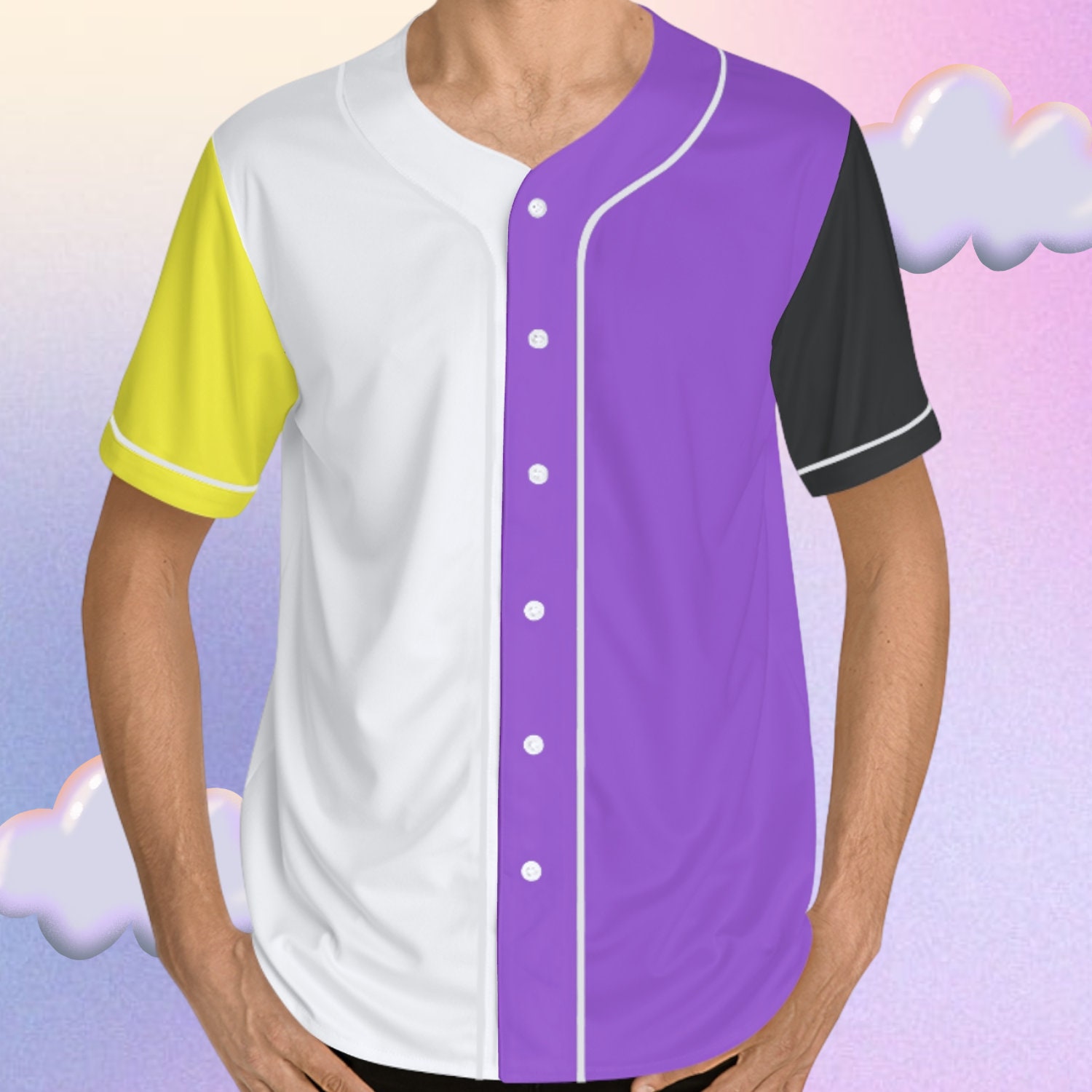Nonbinary Pride Flag Baseball Jersey NB Pride Colorblock Shirt Non ...