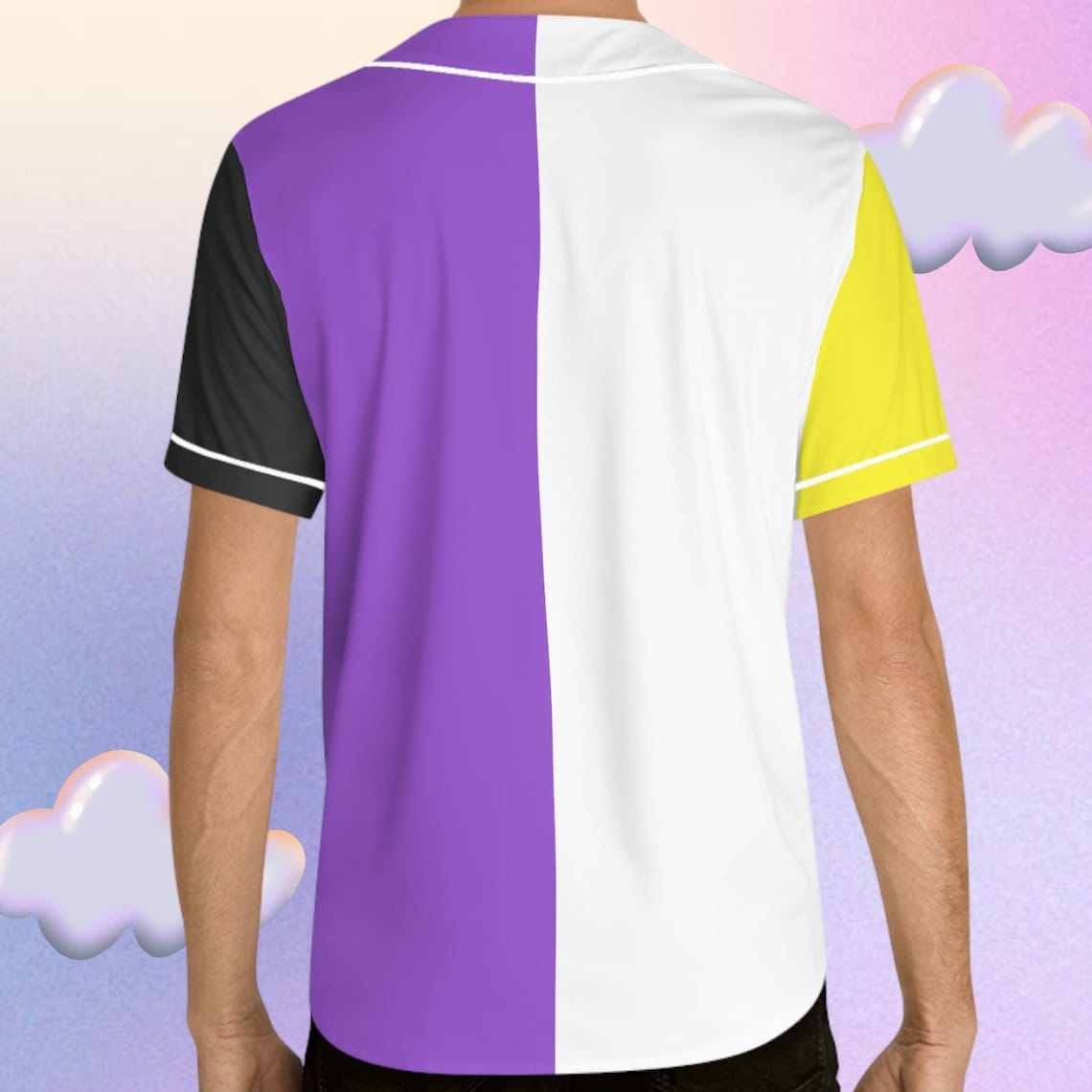 Nonbinary Pride Flag Baseball Jersey NB Pride Colorblock Shirt Non ...
