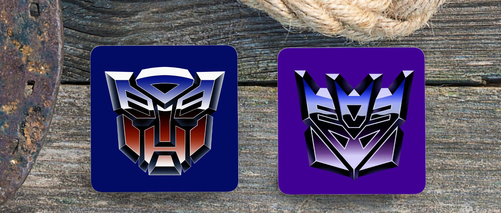 Transformers Custom Drink Coasters | Set of 2 Coasters - Etsy