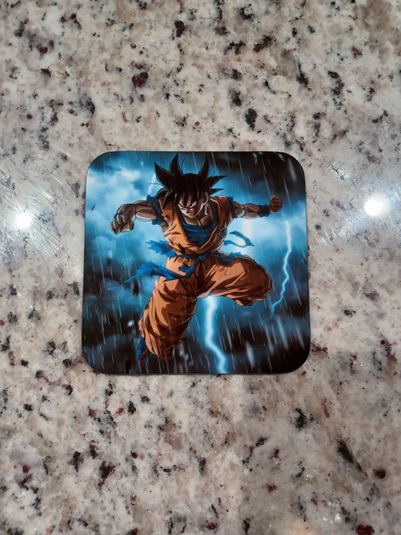 Goku in the Storm | Exclusive Anime Coaster - Etsy