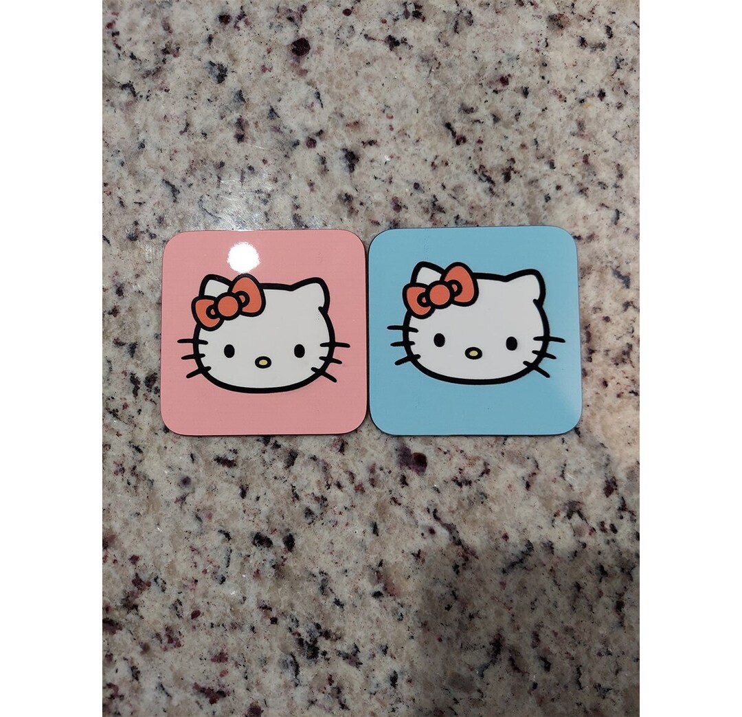 Hello Kitty Customizable Drink Coasters | Set of 2 - Etsy