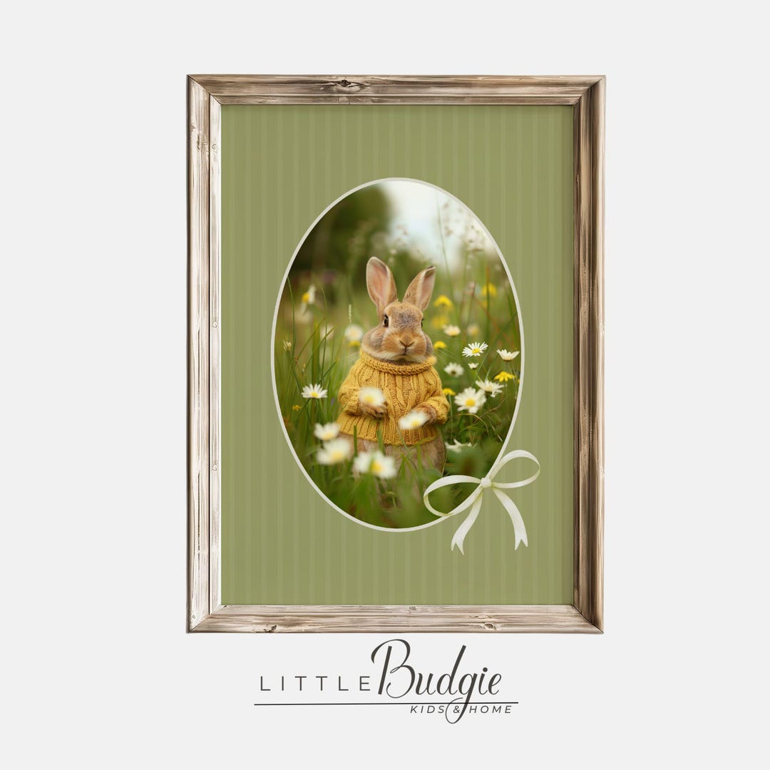 Bunny Nursery Print, Woodland Rabbit Wall Art, Cute Bunny Decor for ...