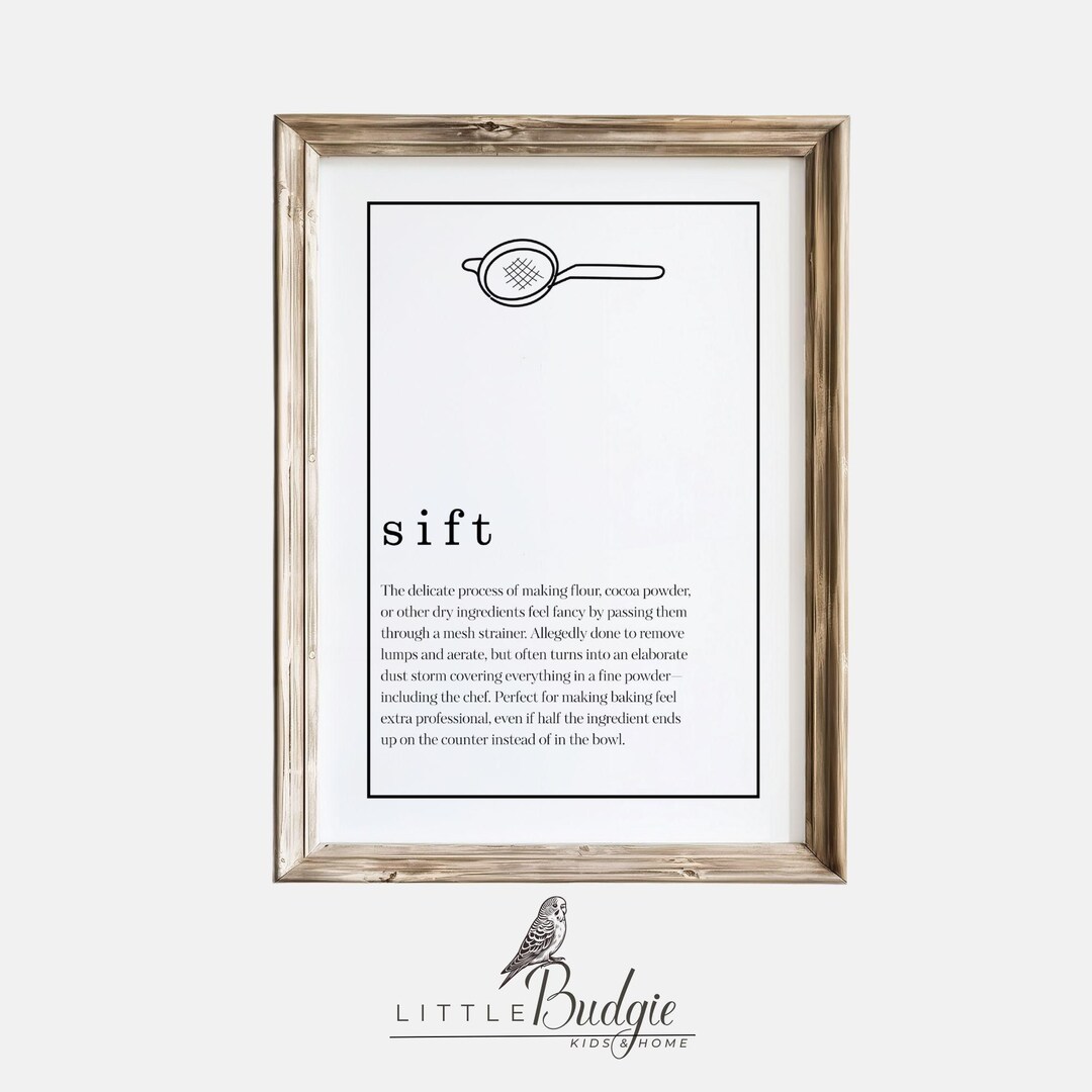 Kitchen Sift Definition Print: Whimsical Culinary Art (digital Download ...