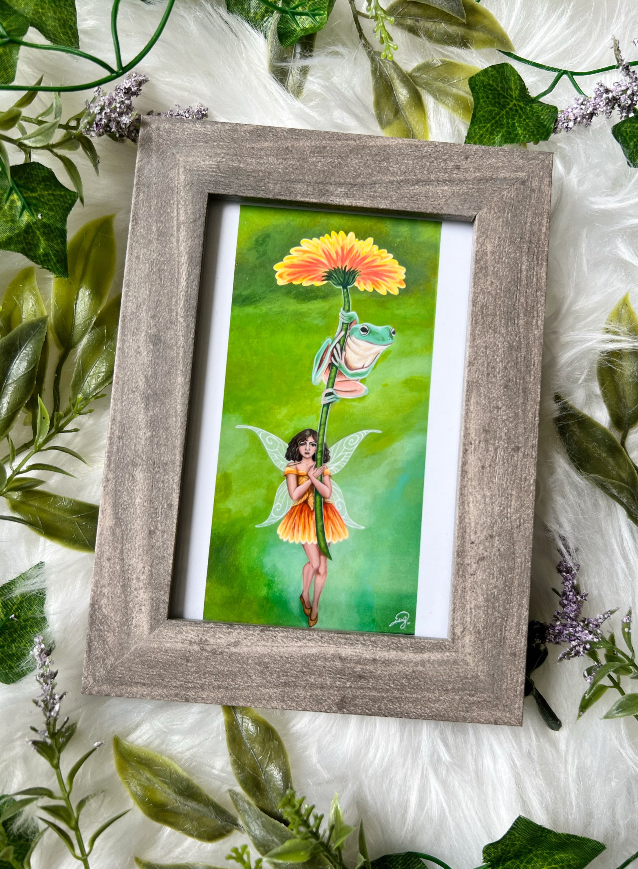 Fairy Art Print ~daisy Fairy and the Frog~ Fairy Art, Whimsical Faerie ...