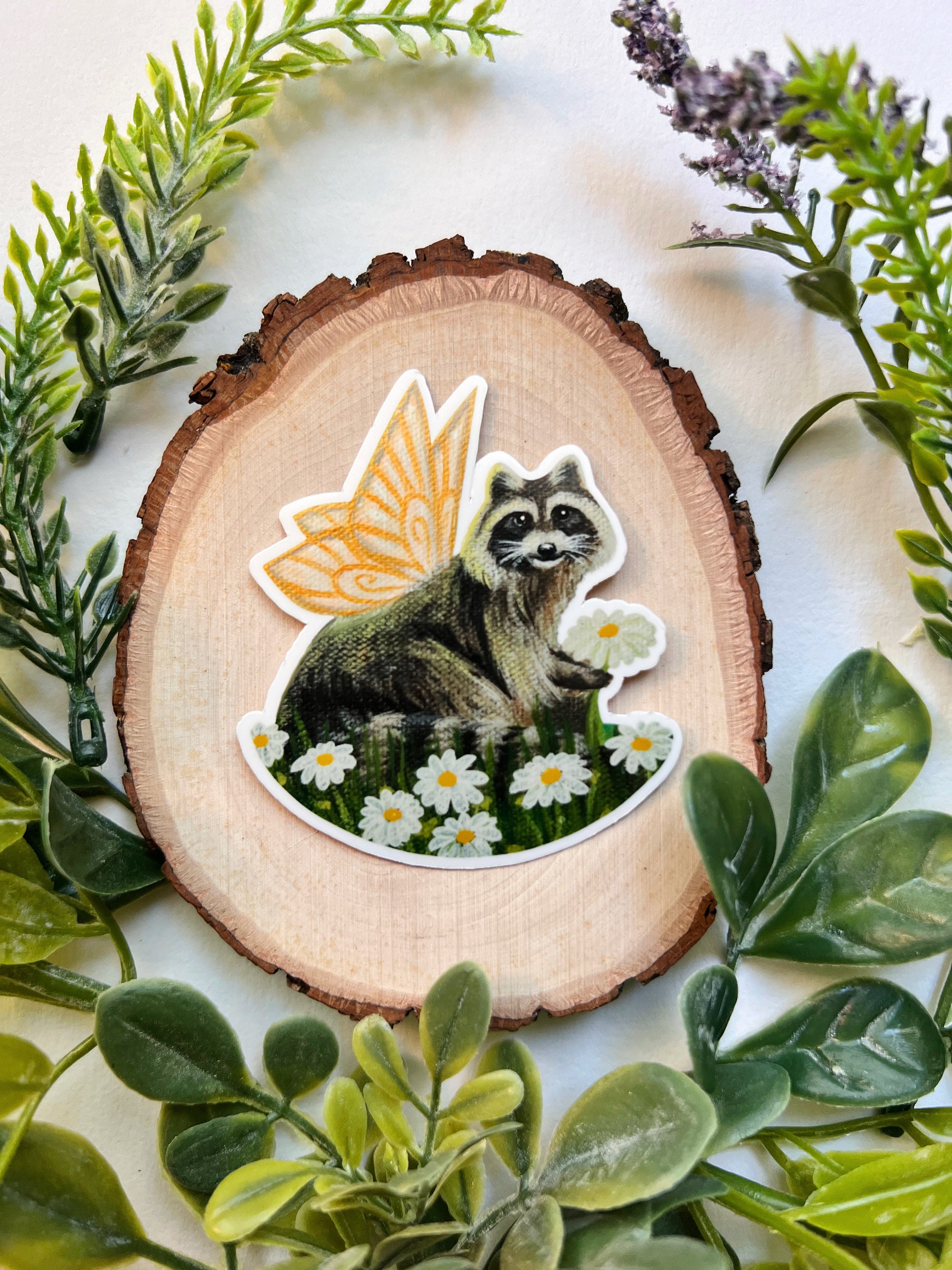 Raccoon Fairy Sticker ~ Raccoon Sticker, Cute Animal Sticker, Fairy ...