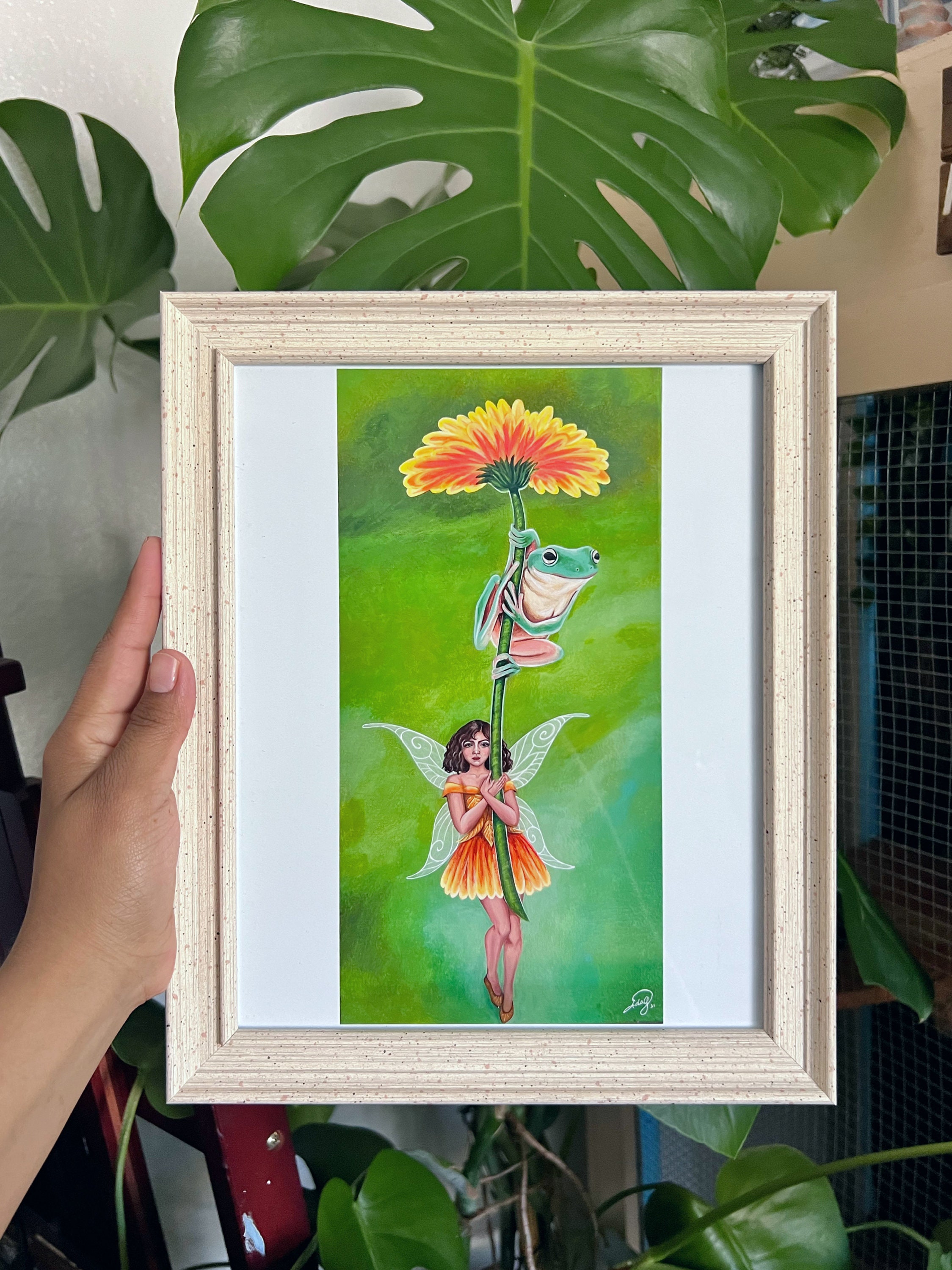 Fairy Art Print ~daisy Fairy and the Frog~ Fairy Art, Whimsical Faerie ...