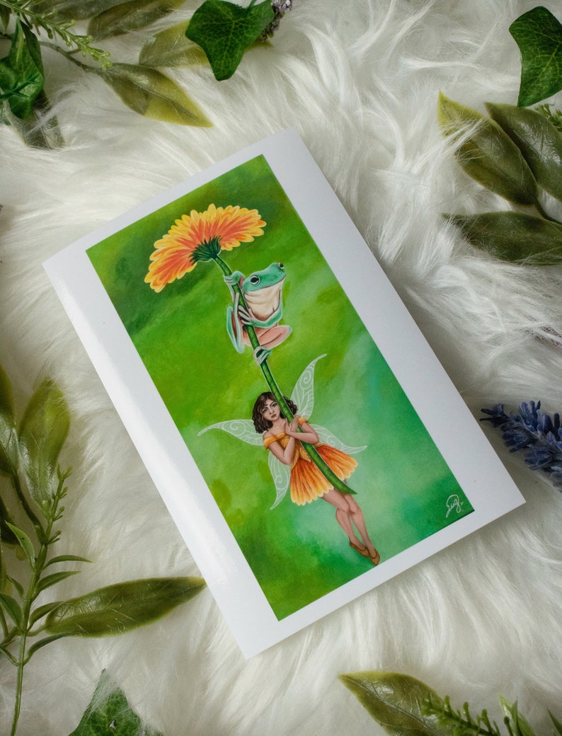 Fairy Art Print ~daisy Fairy and the Frog~ Fairy Art, Whimsical Faerie ...