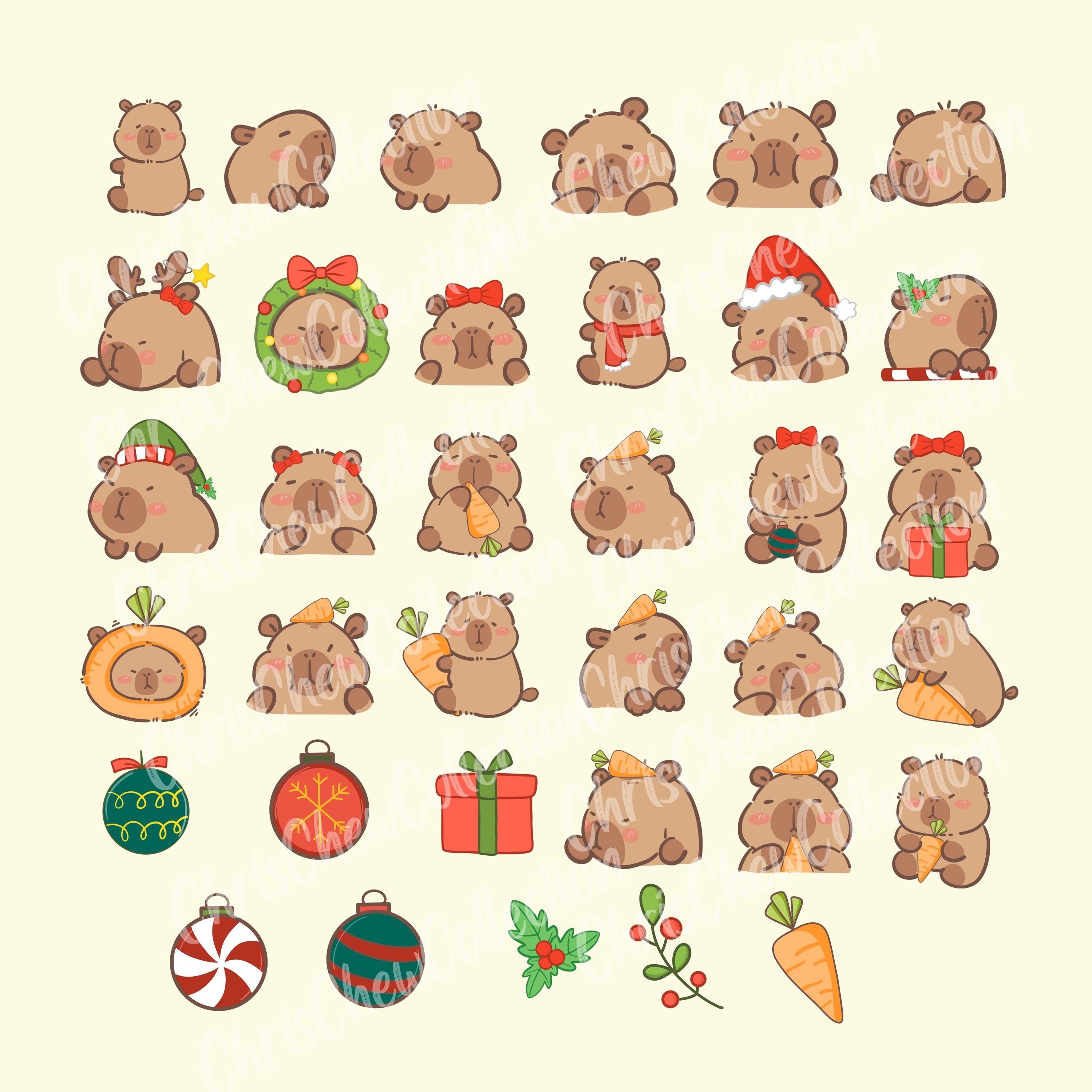 Cute Capybara 35 PNG\ Capybara Clipart Bundle \ Anime Cartoon Digital ...