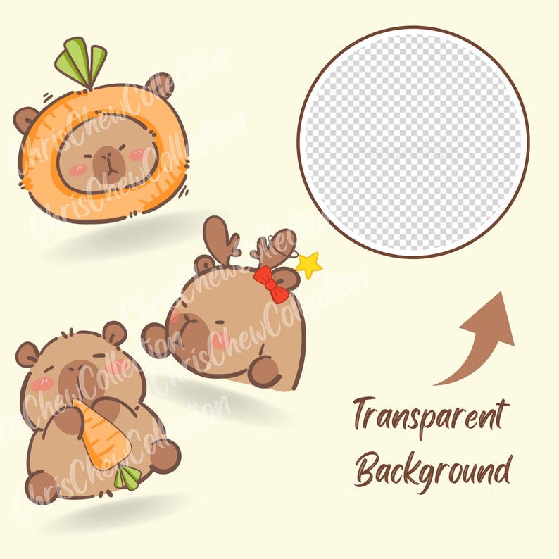 Cute Capybara 35 PNG\ Capybara Clipart Bundle \ Anime Cartoon Digital ...
